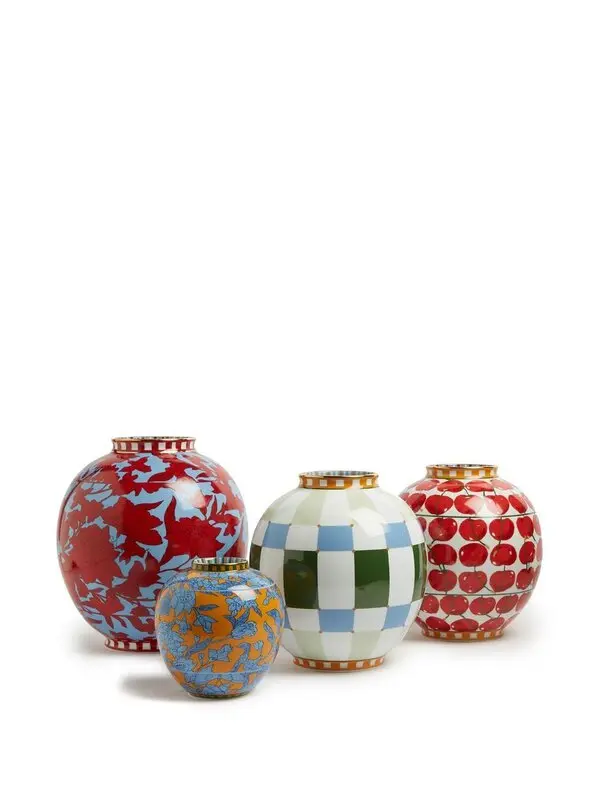 La DoubleJ Bubble Cherries Avorio-print Vase