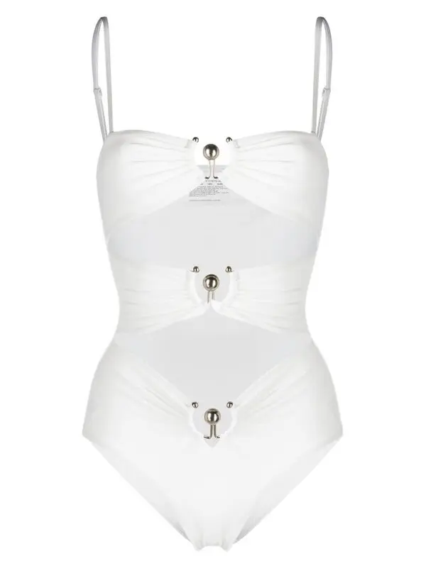 Christopher Esber Square Neck Cut-out One-piece Swimsuit - White