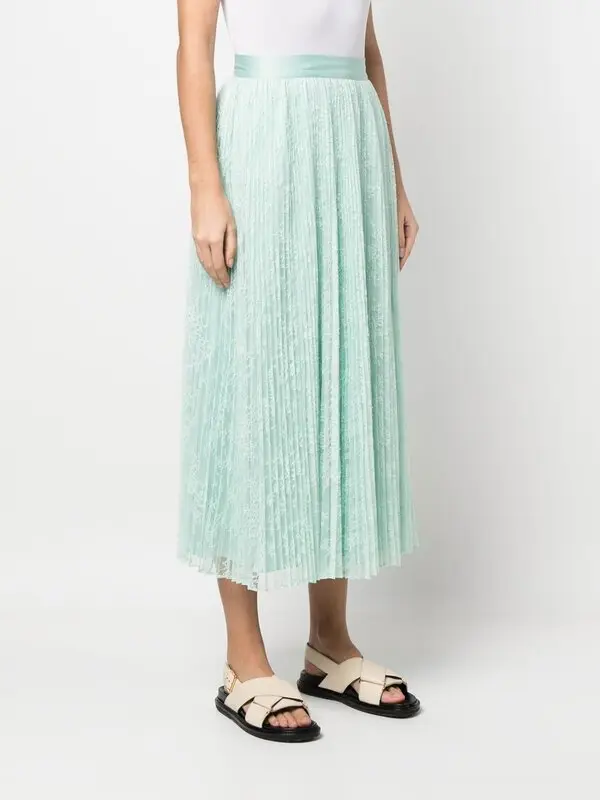 TWINSET Pleated High-waisted Midi Skirt