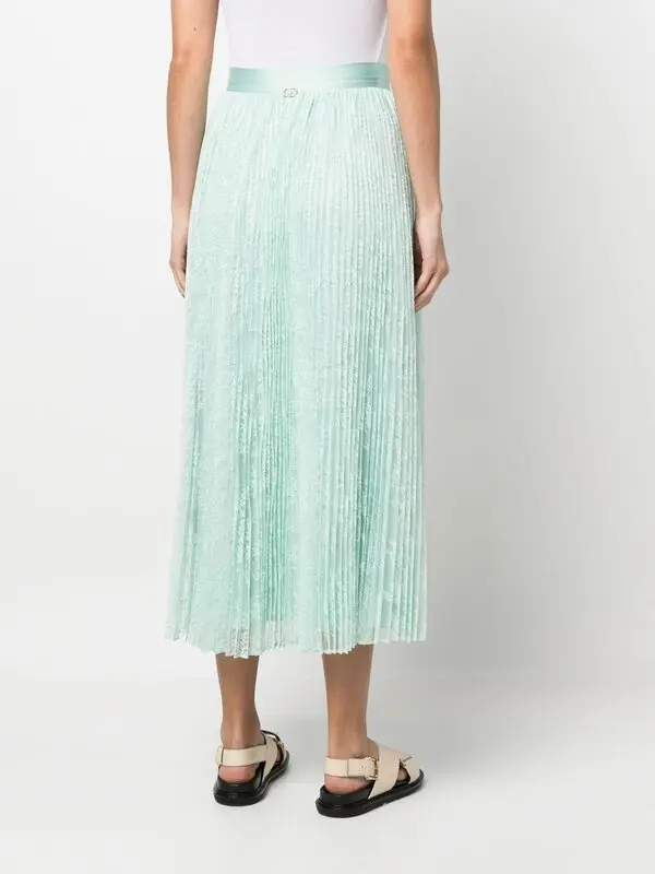 TWINSET Pleated High-waisted Midi Skirt