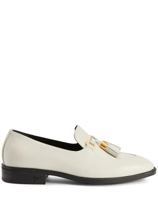Buy GIUSEPPE ZANOTTI Tassel Leather Loafers White At 59% Off