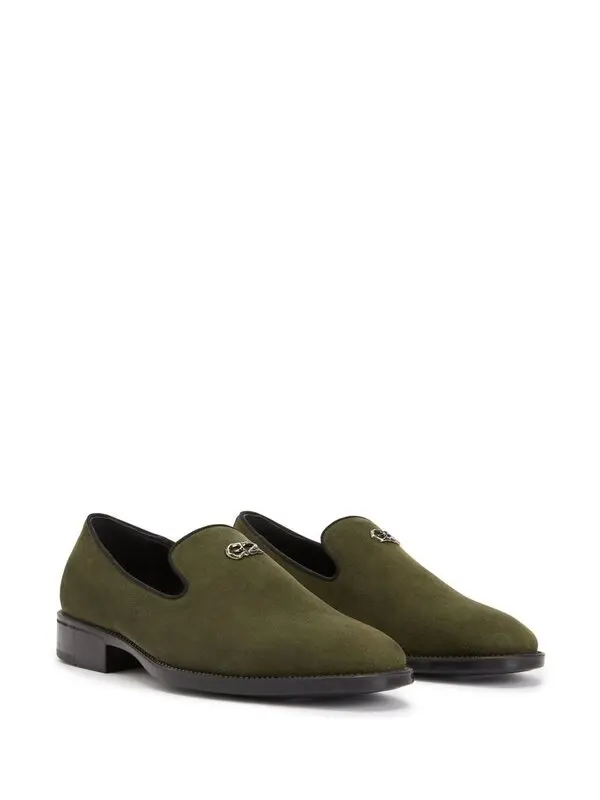 GIUSEPPE ZANOTTI Imrham Logo-plaque Loafers - Green