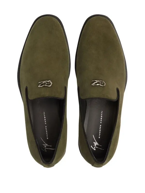 GIUSEPPE ZANOTTI Imrham Logo-plaque Loafers - Green