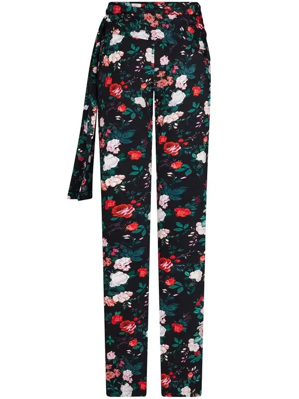 Rabanne Floral-print Trousers - Black