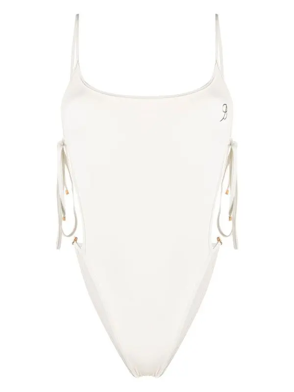 Blumarine Open Tie Side One-piece Swimsuit - White
