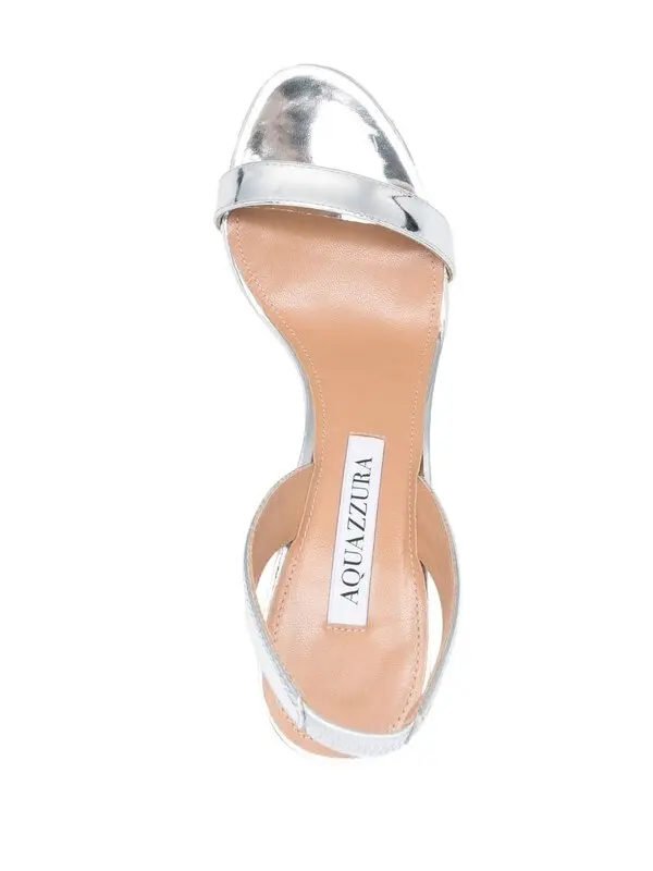 AQUAZZURA So Nude 85mm Slingback Sandals - Silver