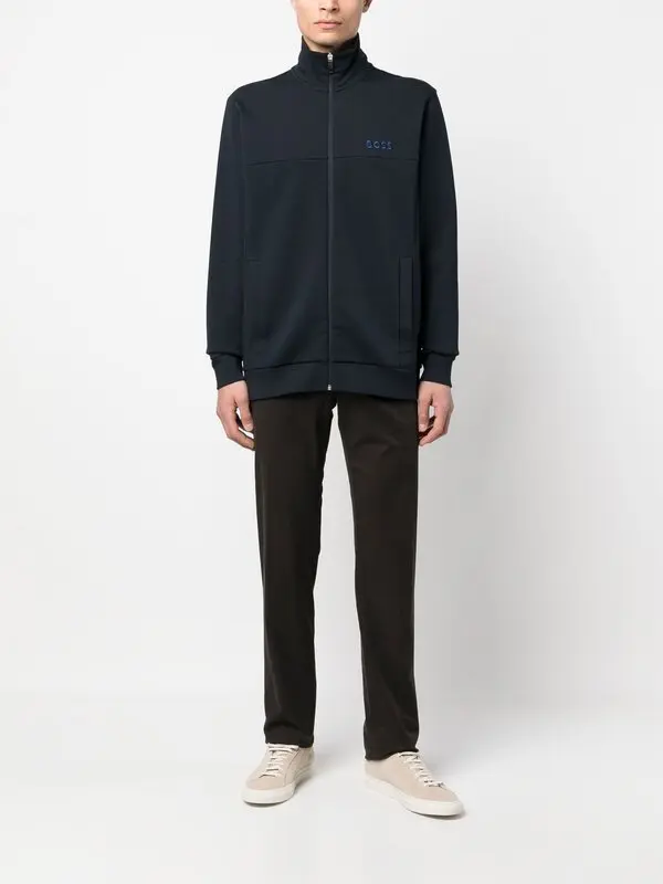 BOSS Logo Embroidered Zip Jacket