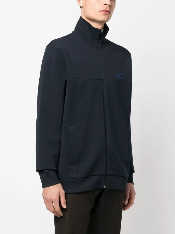 BOSS Logo Embroidered Zip Jacket