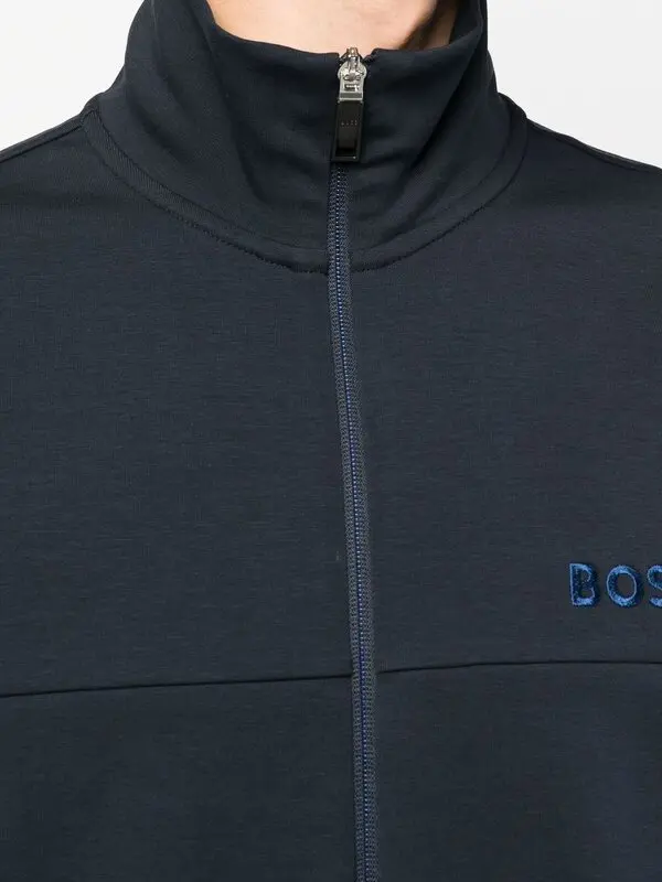 BOSS Logo Embroidered Zip Jacket
