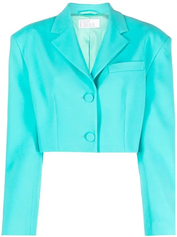Giuseppe Di Morabito Notched-collar Cropped Blazer - Blue