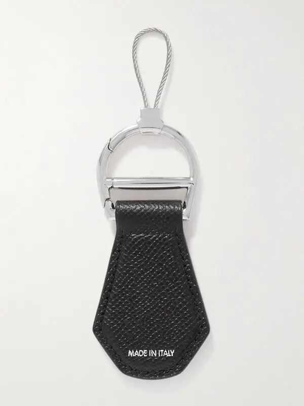Dunhill Logo-embossed Textured-leather Key Fob