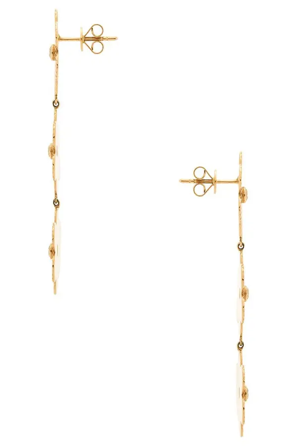 Siena Jewelry Flower Drop Earrings - 14k Yellow Gold & Diamond