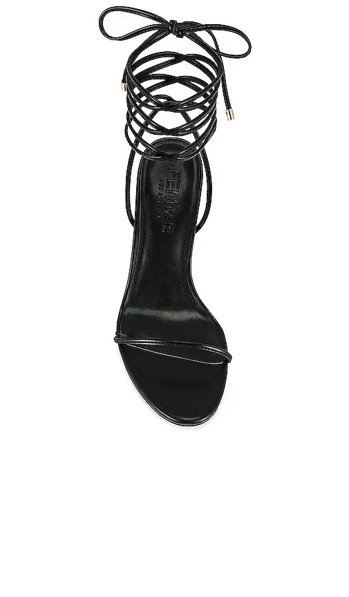 Femme La Barely There Lace Up Heel - Noir