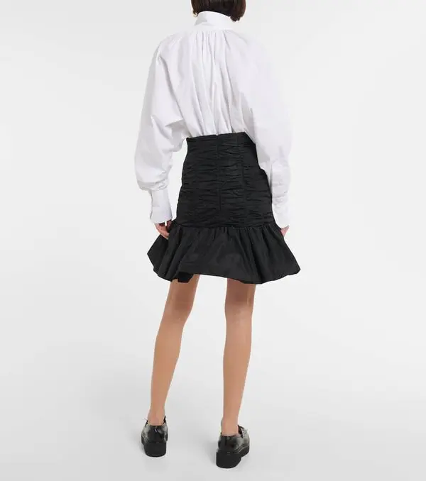 PATOU Ruched Faille Miniskirt - Black