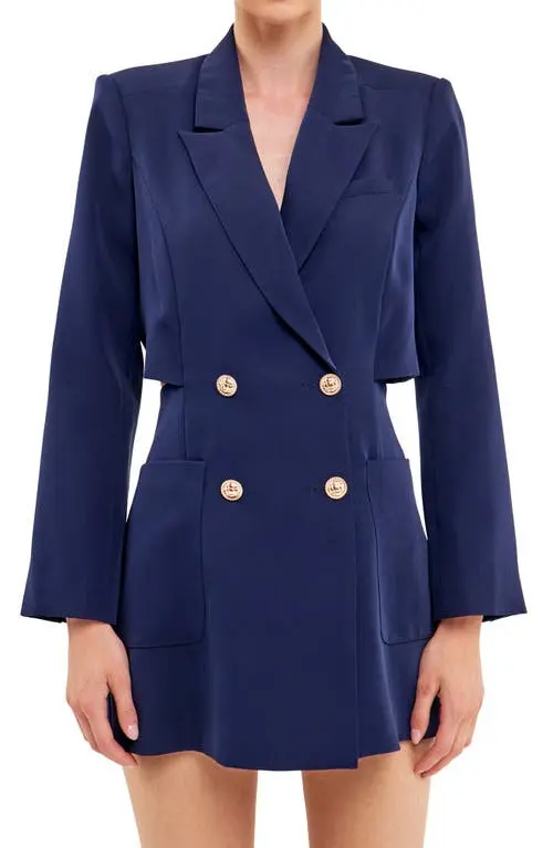 Endless Rose Cutout Romper - Navy