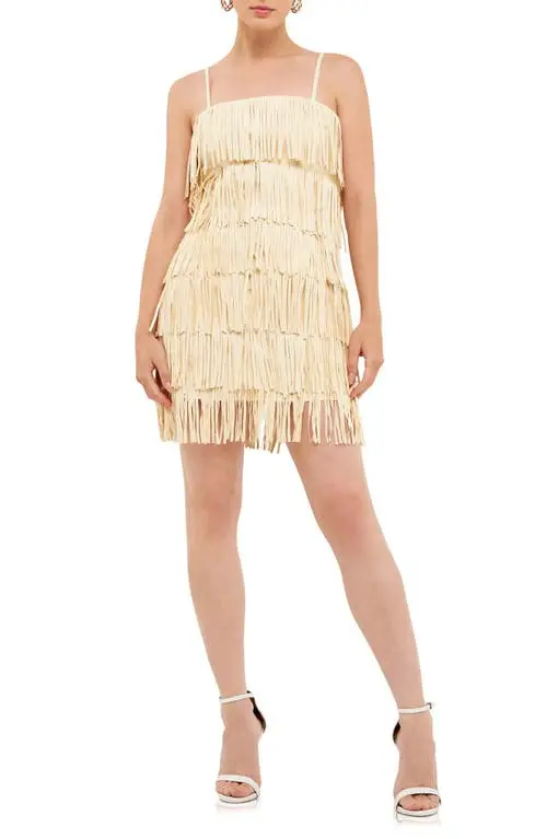 Endless Rose Fringe Faux Suede Mini Dress