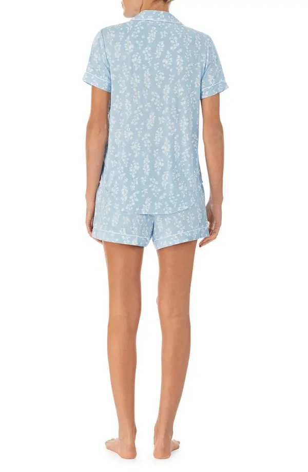 Kate Spade New York Bridal Notch Collar Shorty Pajamas - Blu/ Flor