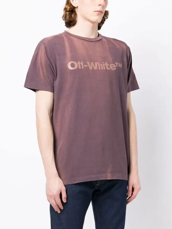 Off-White Logo Print Bleached T-shirt