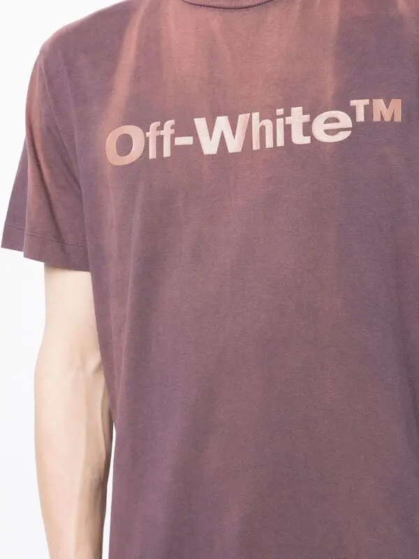 Off-White Logo Print Bleached T-shirt
