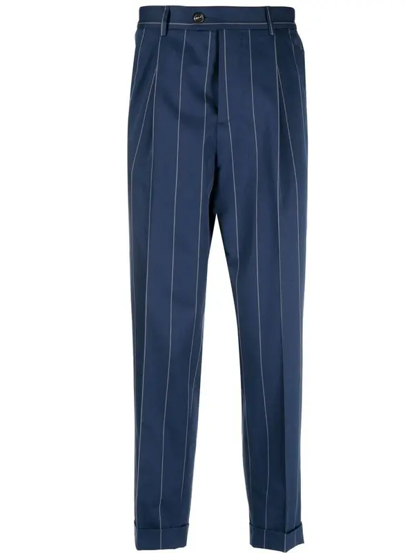 Brunello Cucinelli Pinstriped Cropped Trousers - Blue