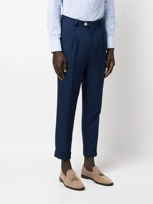 Brunello Cucinelli Tailored Cropped Trousers - Blue