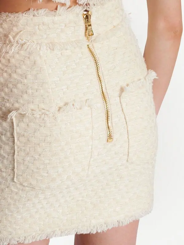 Balmain Tweed Mini Skirt - Neutrals