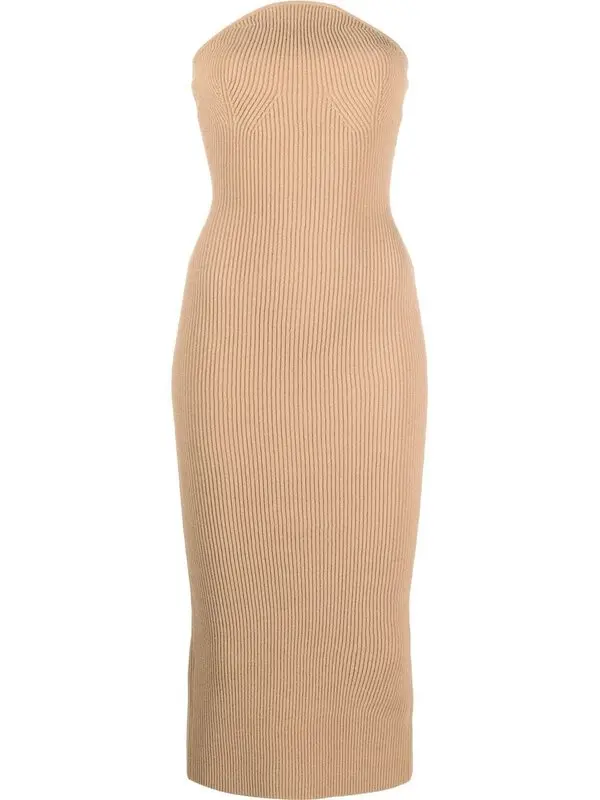Khaite Ribbed Bodycon Midi Dress