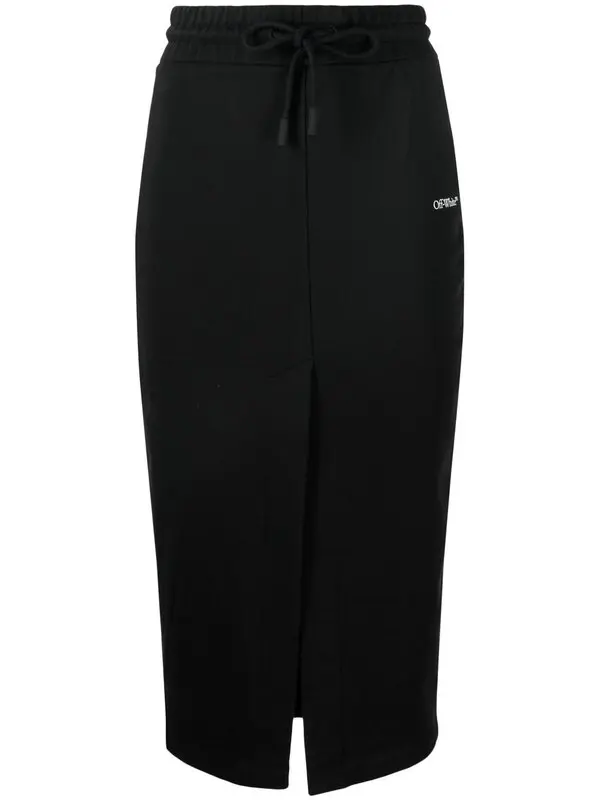 Off-White Drawstring Pencil Skirt