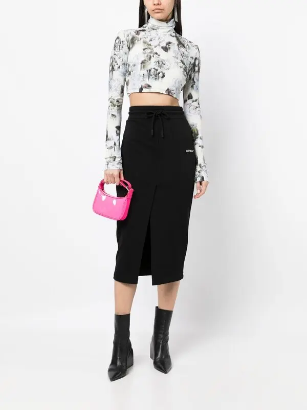 Off-White Drawstring Pencil Skirt