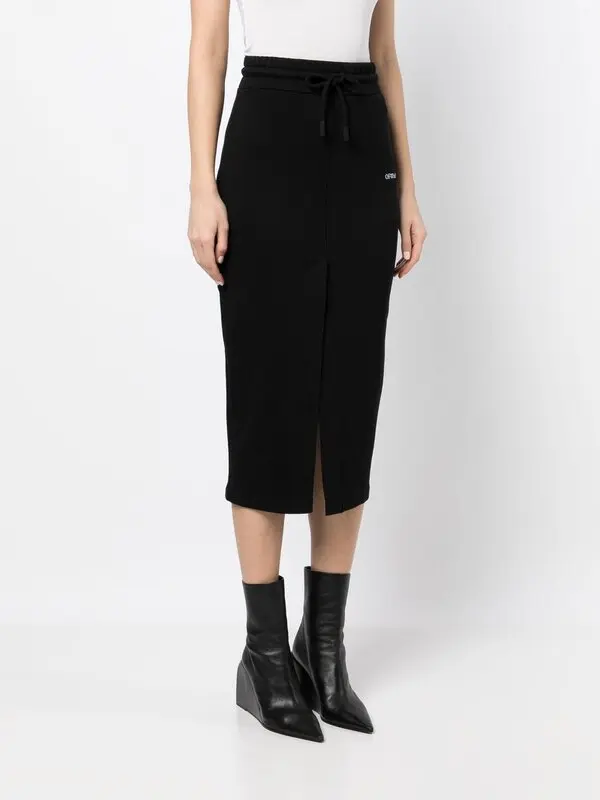 Off-White Drawstring Pencil Skirt