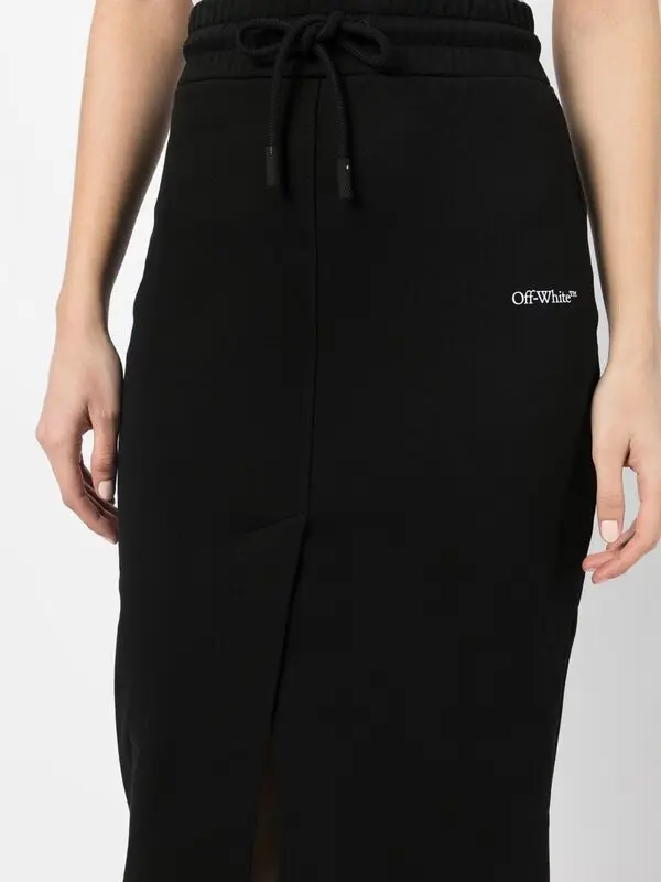 Off-White Drawstring Pencil Skirt