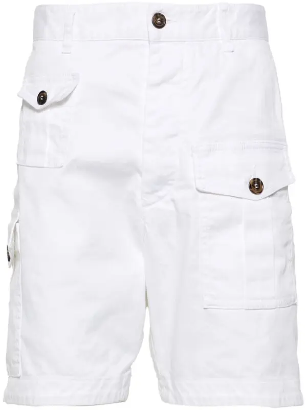 Dsquared2 Logo Tag Chino Shorts - White