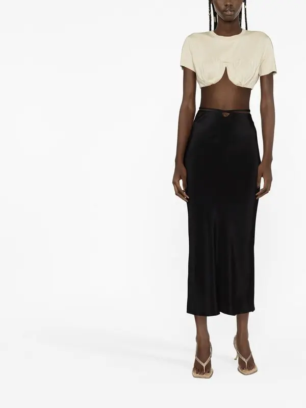 Christopher Esber Loophole Cut-out Midi Skirt - Black