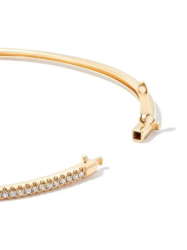 Mizuki 14kt Yellow Diamond And Pearl Bangle