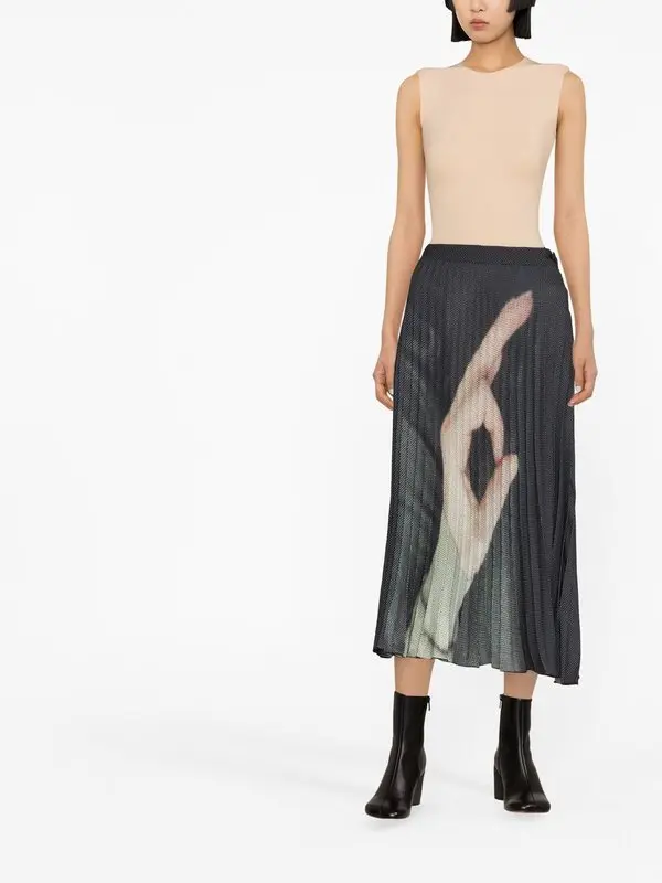 MAISON MARGIELA High-waisted Pleated Skirt