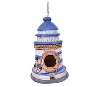 SANTA'S WORKSHOP Inc. 5' Resin Blue & White Lig Hthouse Bird - One-color