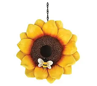 SANTA'S WORKSHOP Inc. 7.5'h Resin Sunflower Bi Rdhouse - One-color
