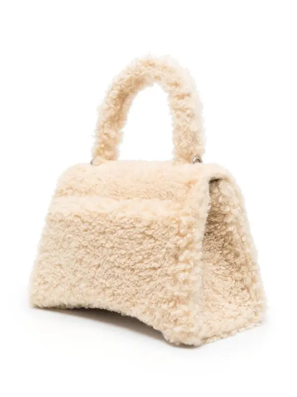 Balenciaga Small Hourglass Furry Top-handle Bag