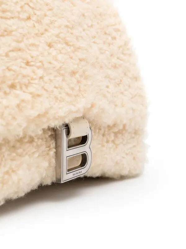 Balenciaga Small Hourglass Furry Top-handle Bag