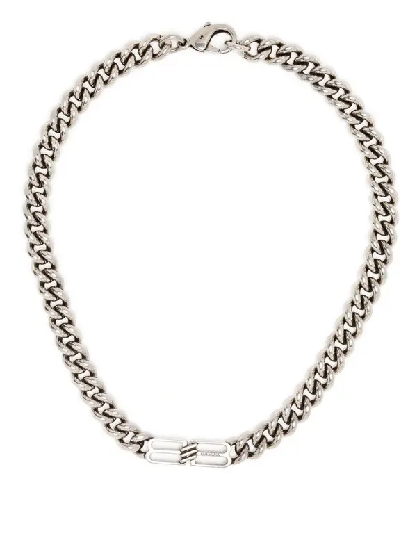 Balenciaga Bb Icon Gourmette-chain Necklace - Silver