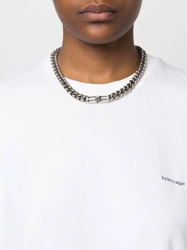 バレンシアガ BALENCIAGA bbアイコン チェーンネックレス シルバー