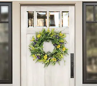 PULEO INTERNATIONAL 24' Spring Purple/yellow Fl Oral Wreath