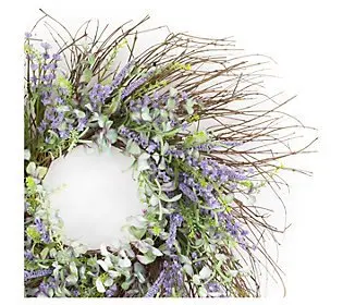 MELROSE Lavender Floral & Twig Wreath 30.5'd