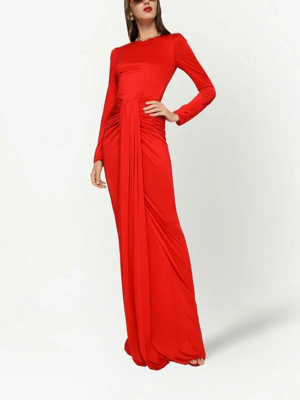 Dolce & Gabbana Draped-detail Organzine Evening Gown