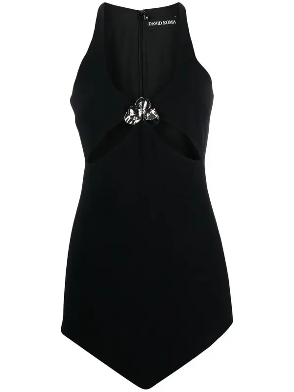 David Koma Flower Appliqué Mini Dress