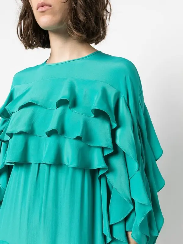 rochas dress green Smocked Holland Dress w. Rhinestone