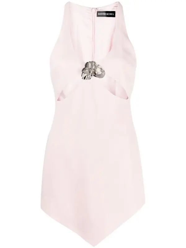 David Koma Flower Appliqué Mini Dress