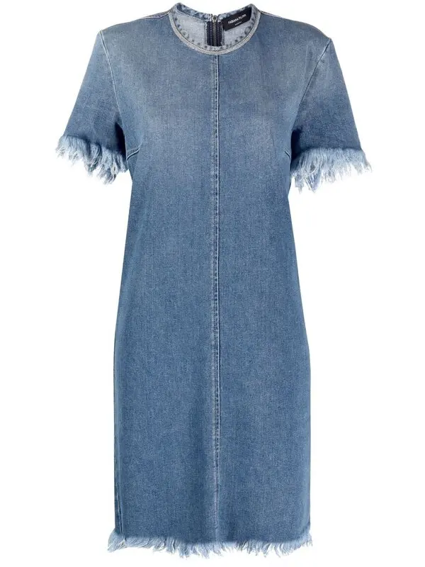 Fabiana Filippi Frayed Denim Mini Dress