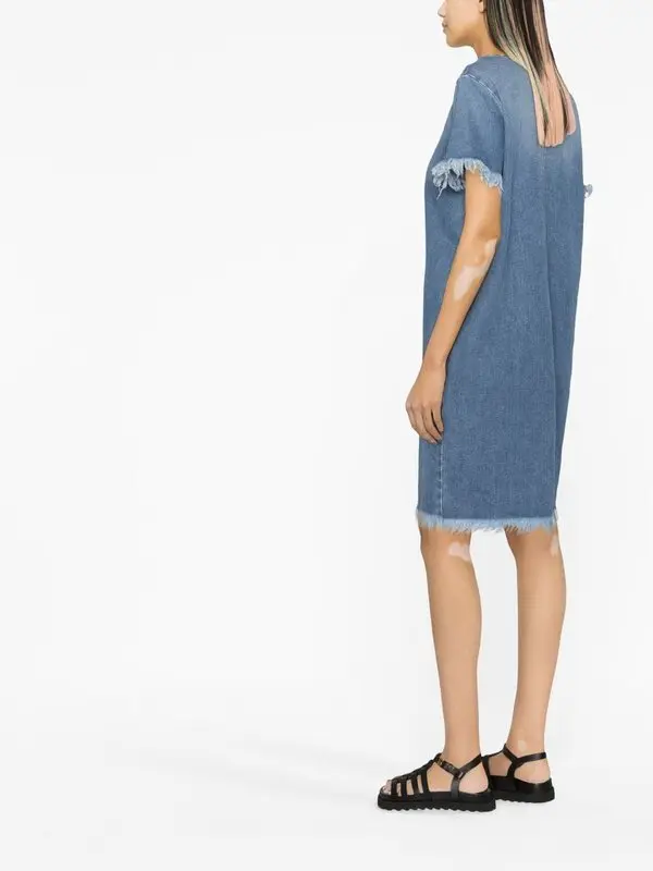 Fabiana Filippi Frayed Denim Mini Dress
