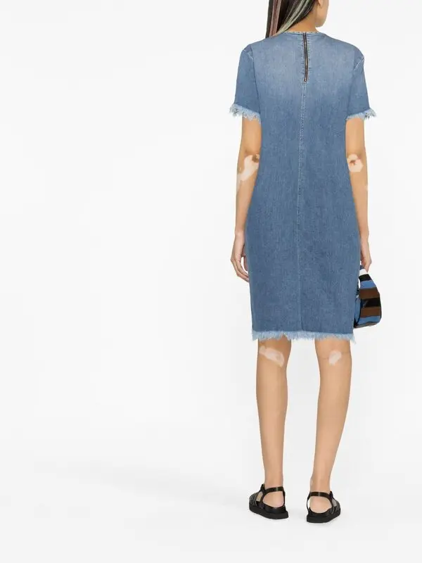 Fabiana Filippi Frayed Denim Mini Dress